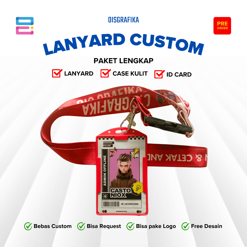 Jual Lanyard Custom + ID Card PVC Full Print 2 Sisi – Set Lengkap ...