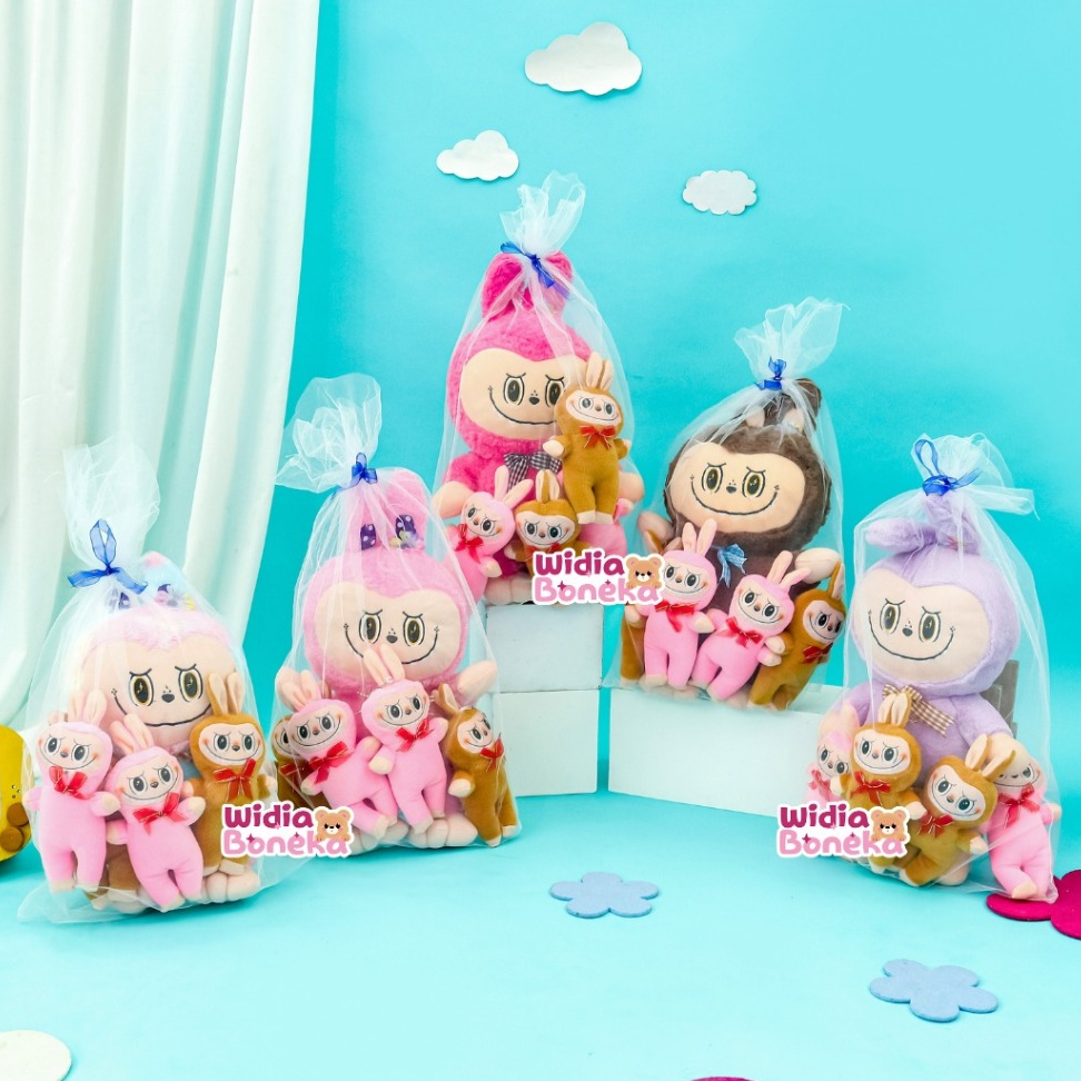 Jual Widia boneka labubu beranak 4pcs, induk labubu sudah lengkap lampu ...