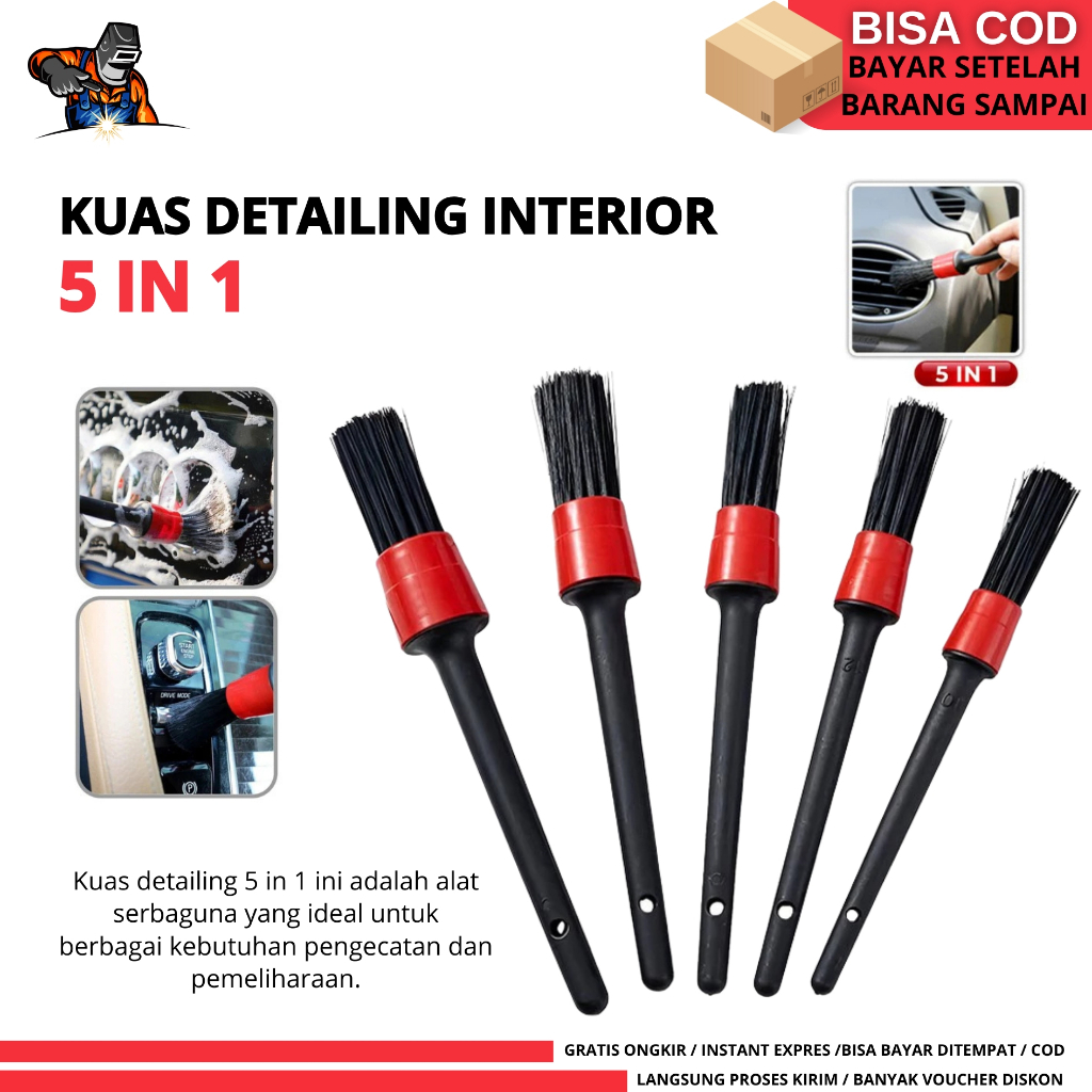 Jual Kuas Detailing Set 5in1 Kuas Serbaguna Untuk Detailing & Pembersih ...