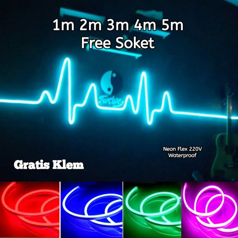 Jual LAMPU DETAK JANTUNG NEON FLEX 220V Ukuran 1m 2m 3m 4m 5m Lampu Led ...