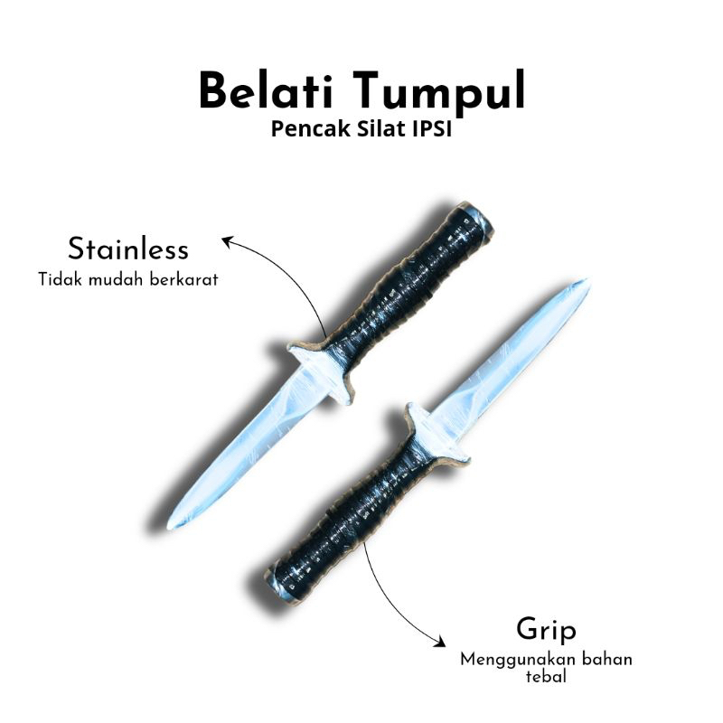 Jual Belati stainles Peraga silat stainless tumpul Belati Latihan ...