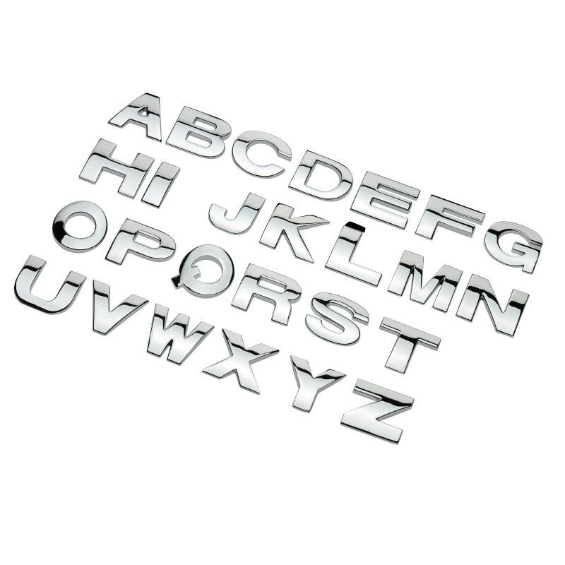 Jual Emblem Abjad Huruf Angka Sticker Stiker Tempel Body Mobil Logo A-Z ...