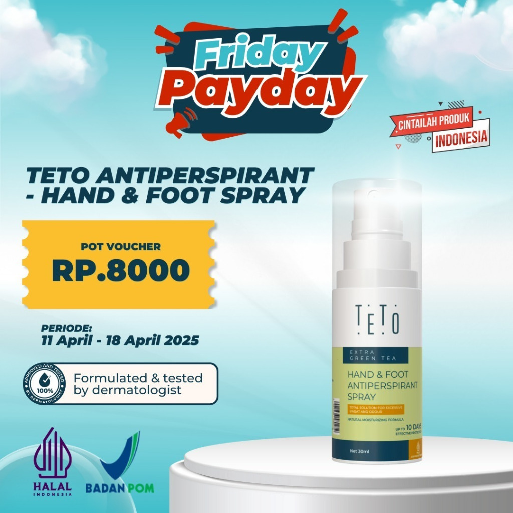 Jual TETO Hand and Foot Spray 30ml yang mengurangi keringat & bau ...