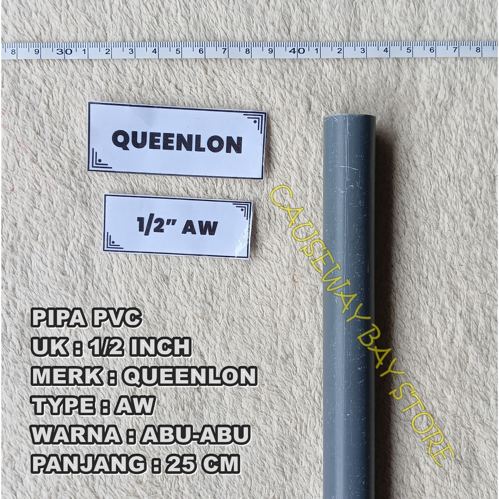 Jual Pipa PVC 1\2 INCH TYPE AW QUEENLON ABU-ABU | Shopee Indonesia