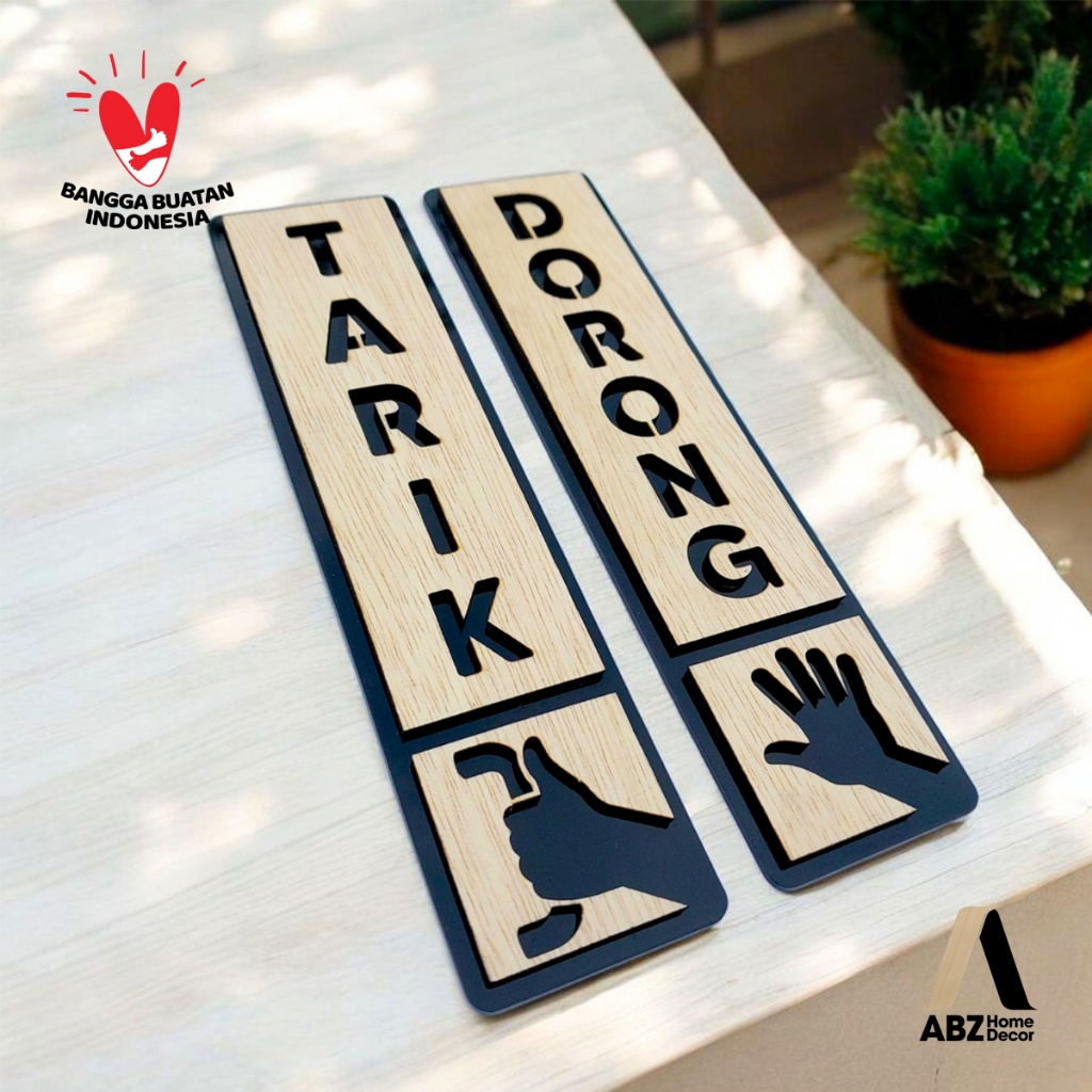Jual Papan Tanda Sign Board Tarik Dorong/Push Pull Pintu Akrilik Kayu ...