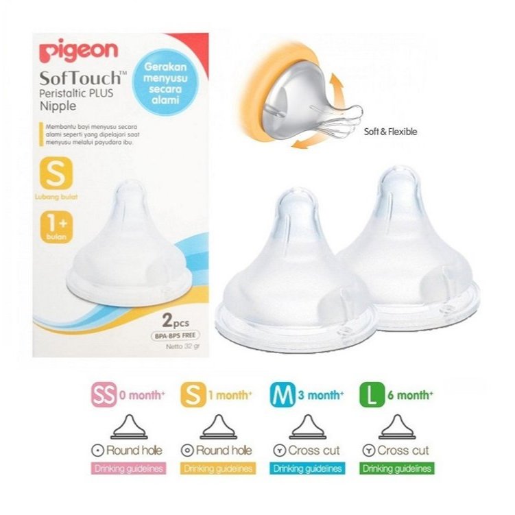 Jual Silicone Nipple Peristaltic Plus Pigeon Wide Neck | Shopee Indonesia