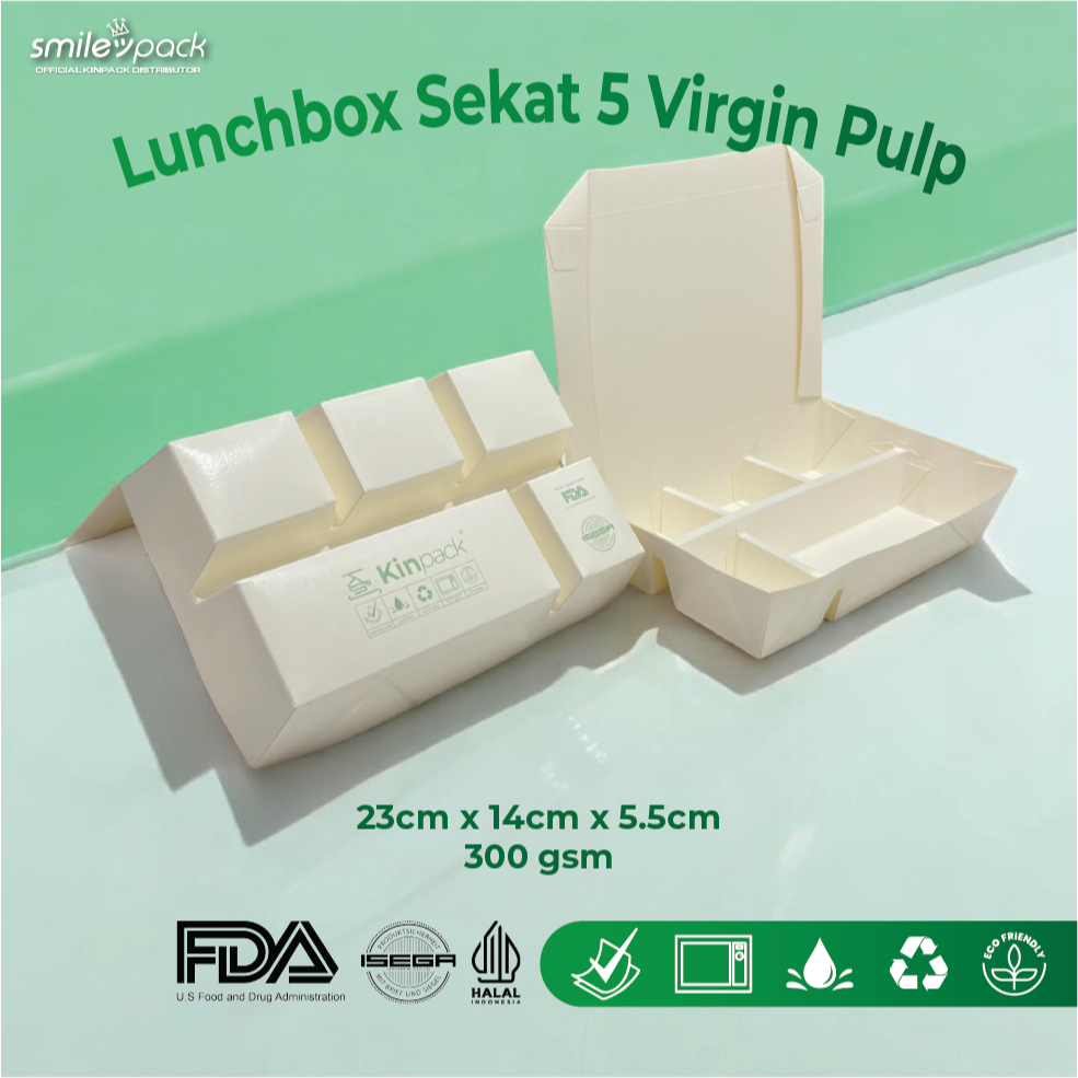 Jual Paper Lunch Box (5 SEKAT) BAHAN VIRGIN PULP 300 GSM POLOS Food ...