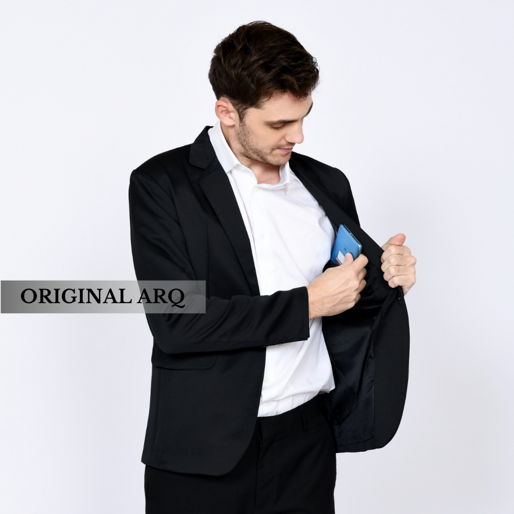 Jual Jas Wisuda Pria Terbaru Variasi Hitam List Putih Model Slim fit ...