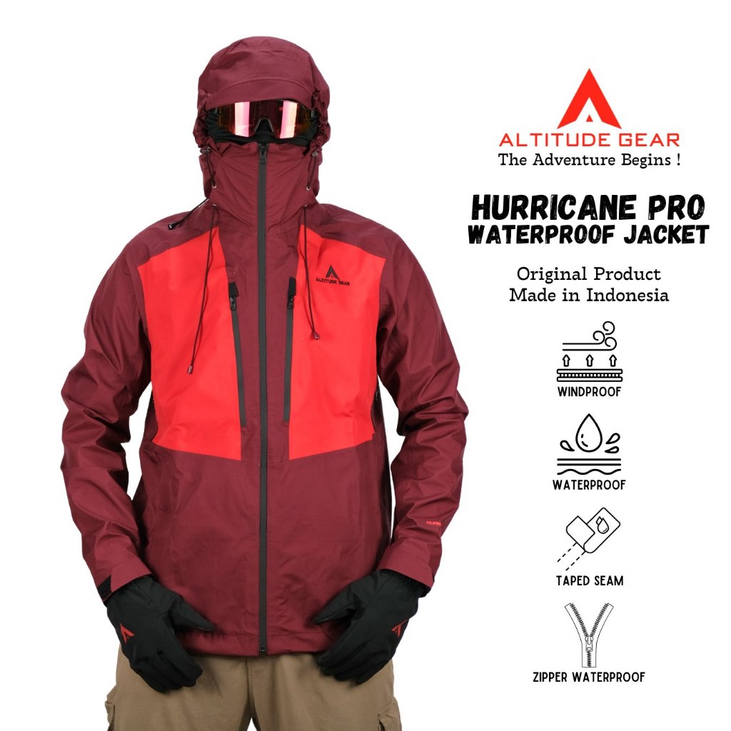 Jual Jaket Gorpcore Altitude gear Hurricane Pro 100% Waterproof Jaket ...