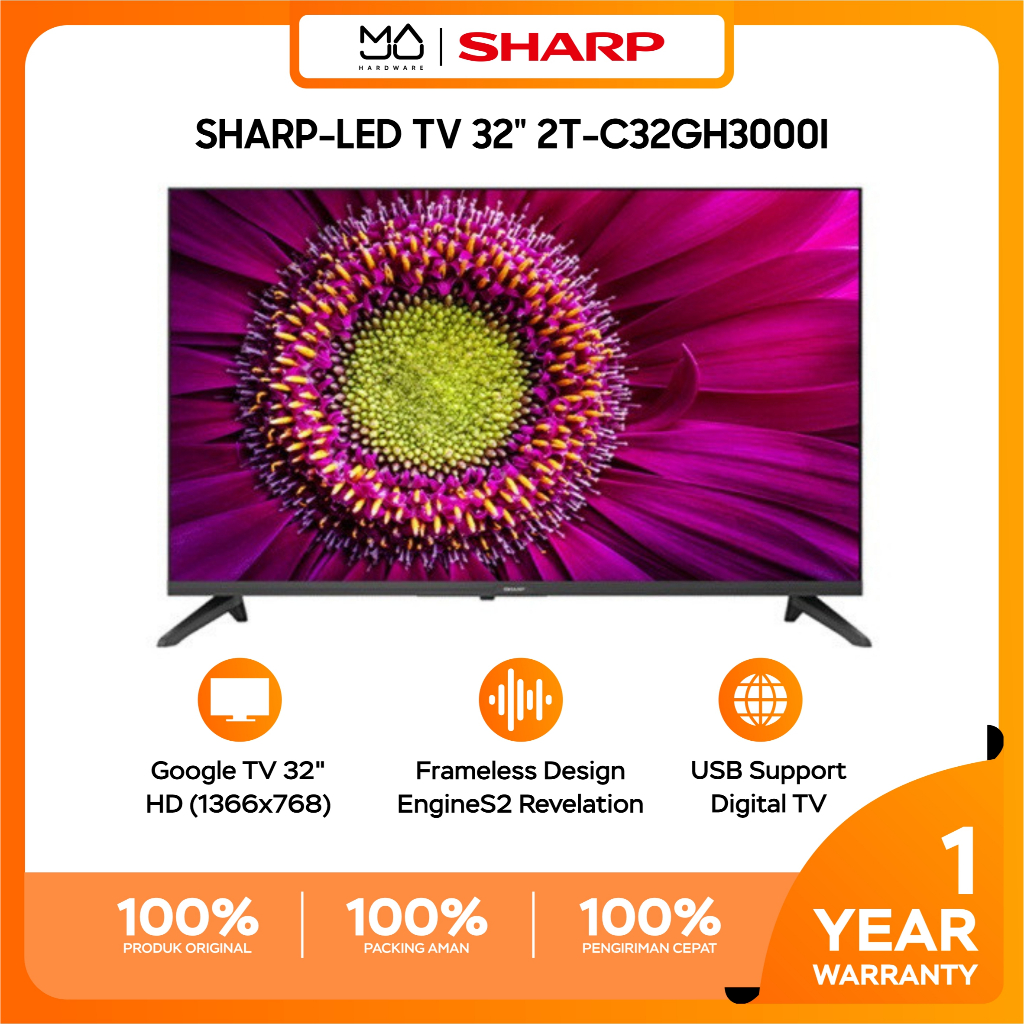 Jual Sharp 2T-C32GH3000i LED Digital TV 32 Inch / 2K Google TV - Garansi Resmi | Shopee Indonesia