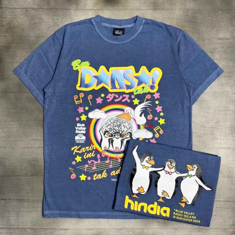 Jual Hindia - Berdansalah Pigment Dyed | Tshirt Blue Indigo Original ...