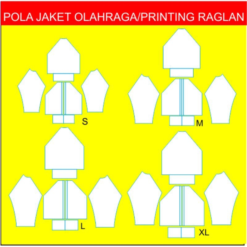 Jual Pola Jaket Raglan/pola jaket olahraga/pola jaket printing | Shopee ...