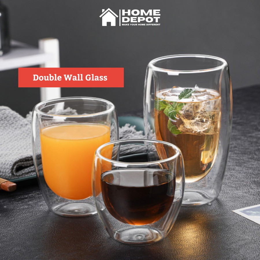 Jual Gelas Kopi Kaca Double Wall Tahan Panas Aesthetic Mini Borosilicate | Shopee Indonesia