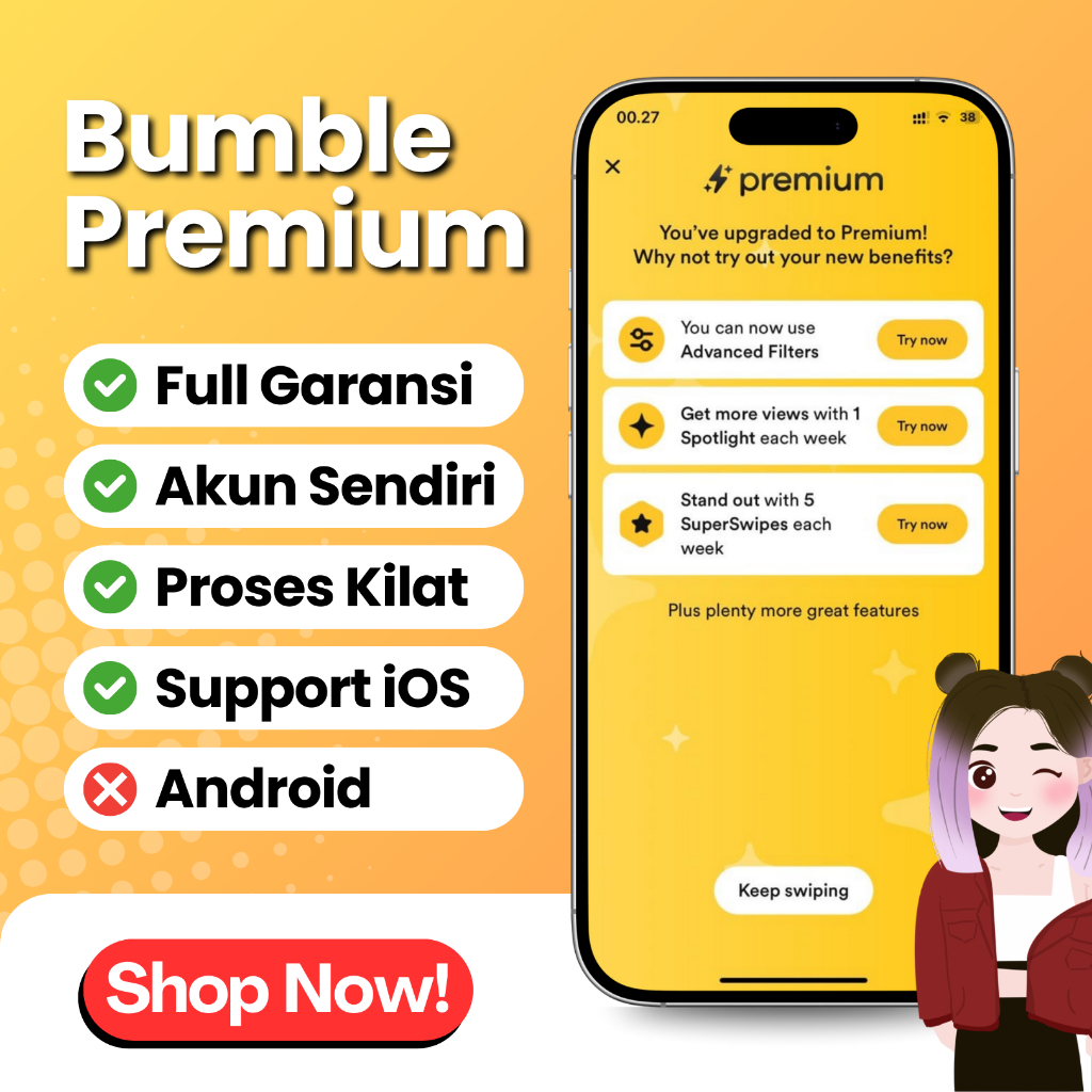 Jual BUMBLE PREMIUM iOS (iPHONE) - FITUR LENGKAP | AMAN & BERGARANSI | Shopee Indonesia