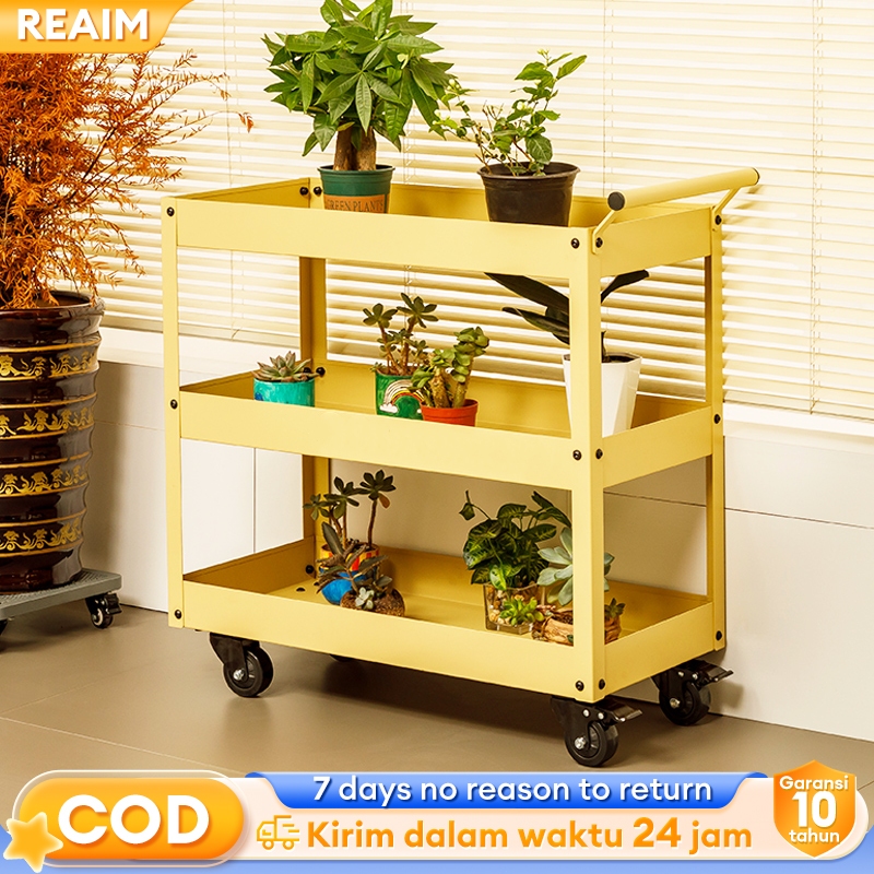 Jual Reaim troli bengkel rak 3 susun Troli perkakas tiga tingkat ...