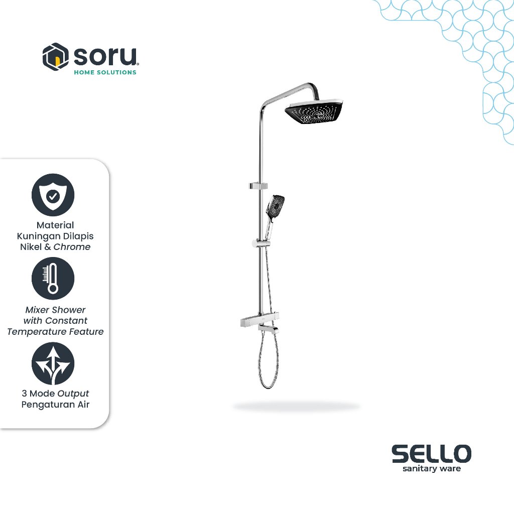 Jual SORU - Shower Tiang Kamar Mandi Full Set Panas Dingin Keran Shower ...