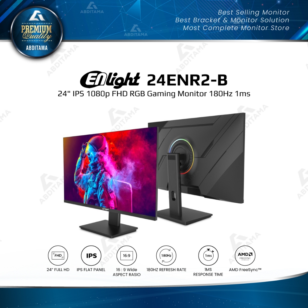 Jual Monitor LED ENLIGHT 24ENR2-B 24" IPS 1080p FHD RGB Gaming Monitor ...