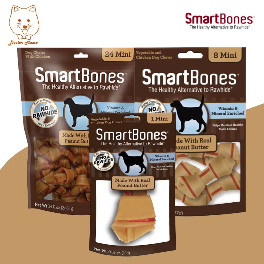 Jual SmartBones Dog Chews Chicken and Vegetable Peanut Butter Canine ...