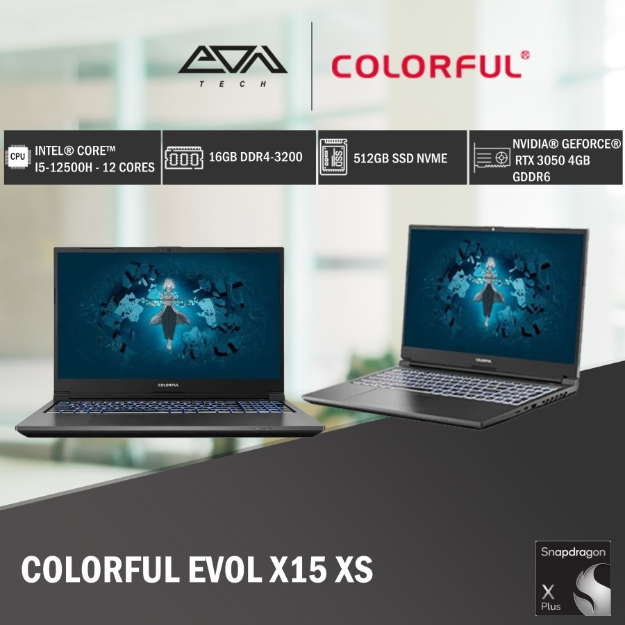 Jual Laptop COLORFUL EVOL X15 XS (Intel i5-12500H/16GB DDR4/512GB SSD ...