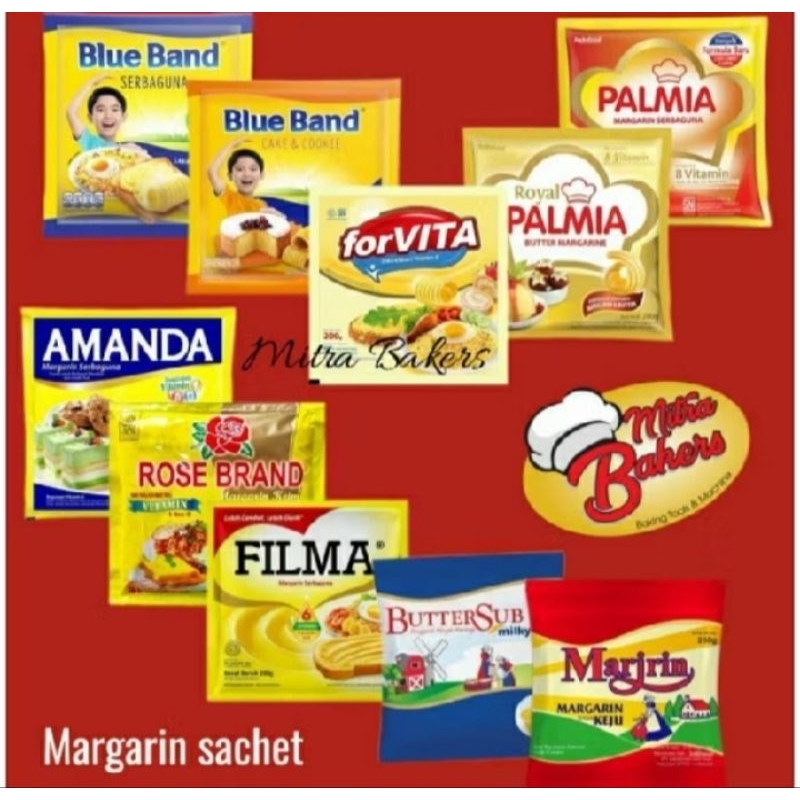 Jual MARGARINE KEMASAN SACHET 200 G ALL VARIAN BRAND(BLUEBAND,B.BAND ...
