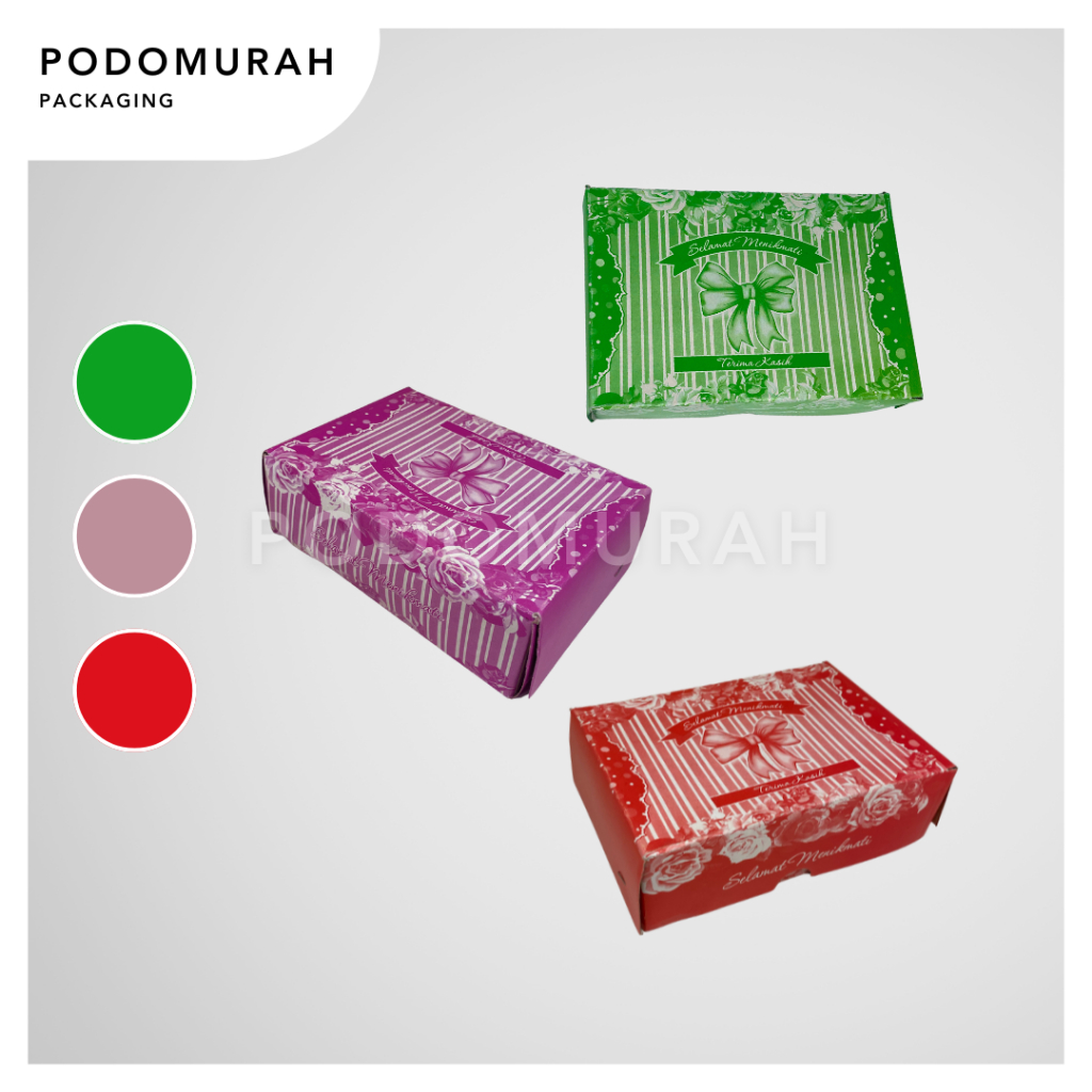 Jual Dus Snack 14x10x5 /Box Makanan Ribbon Garis MJA/Lunch Meal Box ...