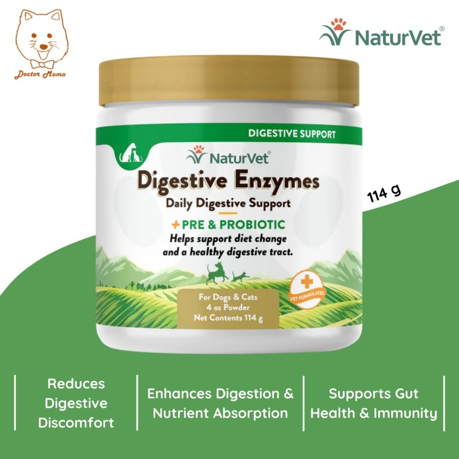 Jual NaturVet Digestive Enzymes Prebiotic Probiotic Powder Bubuk ...