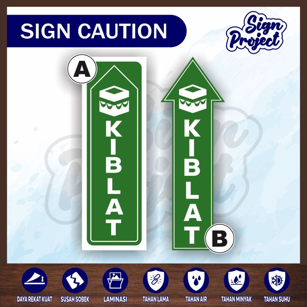 Jual Sticker Stiker I Arah Kiblat | Petunjuk Arah Sholat | Arah Atas ...