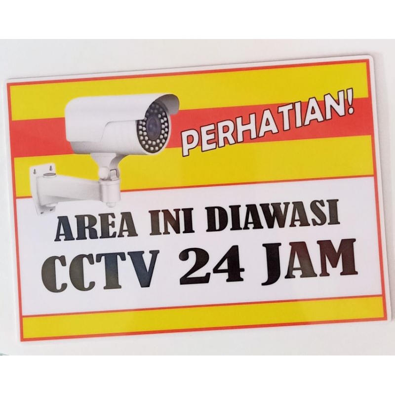 Jual Sign CCTV 14x19cm | Tanda Perhatian CCTV | Plang CCTV | Shopee ...