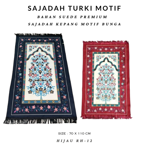 Jual Sajadah Turki Bahan Suede PREMIUM Sajadah Turki Motif Bunga ...