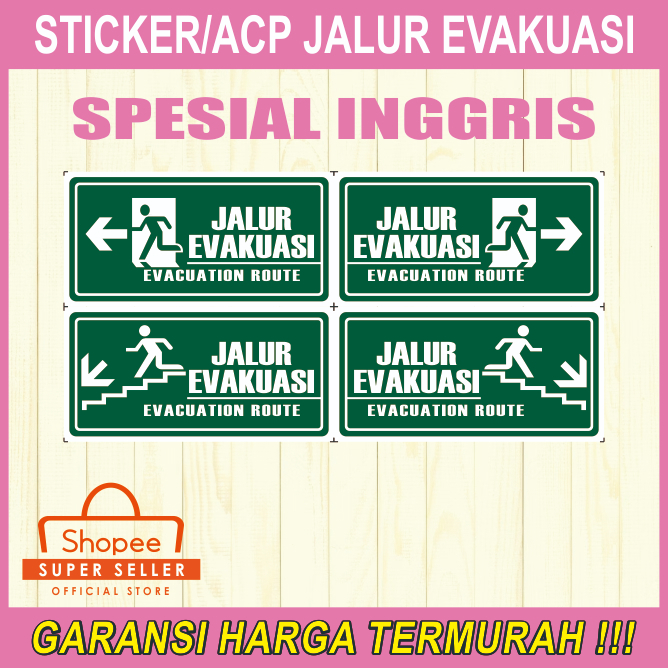 Jual STICKER/ACP SIGN JALUR EVAKUASI / STICKER JALUR EVAKUASI | Shopee Indonesia
