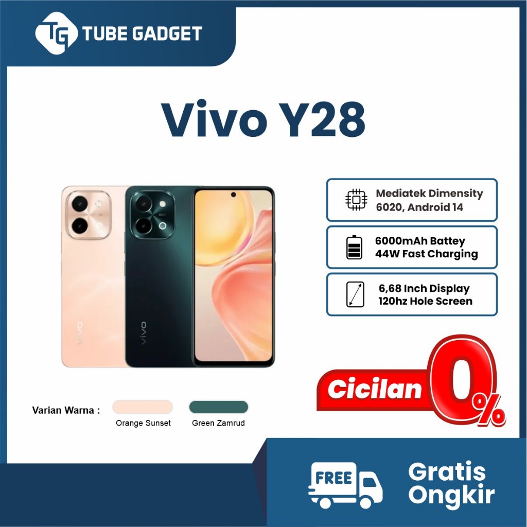 Jual Vivo Y28 8+128GB / 8+256GB / 6+128GB [+8GB Extended RAM] Original ...