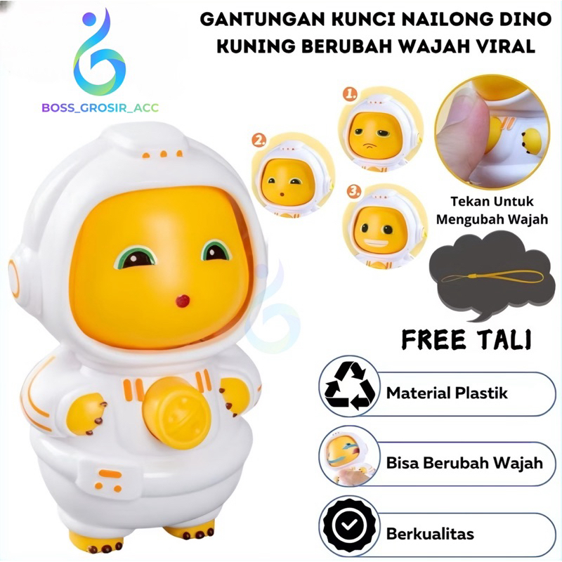 Jual Mainan Nailong Dino Kuning Bisa Berubah Wajah Gantungan Kunci ...