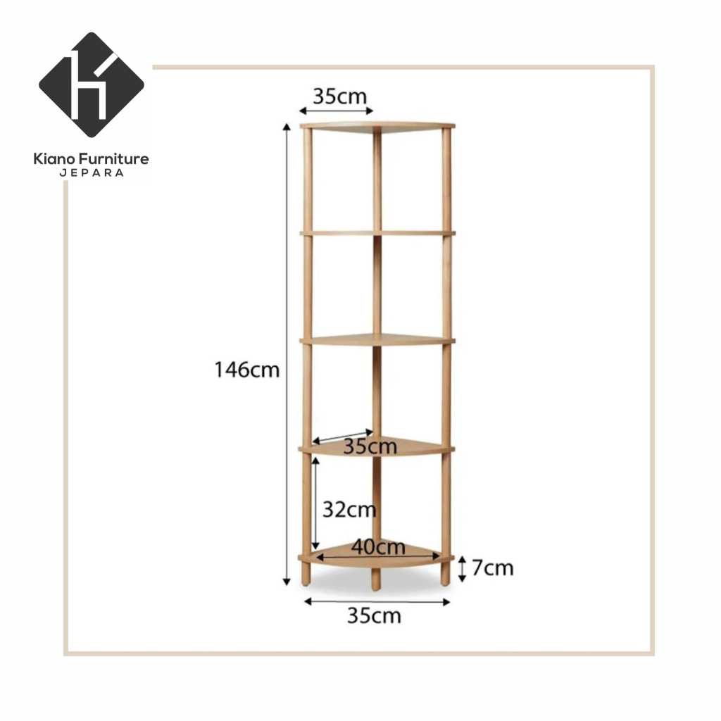 Jual Kiano Furniture Rak Sudut Minimalis Modern Corner Shelf Rak ...