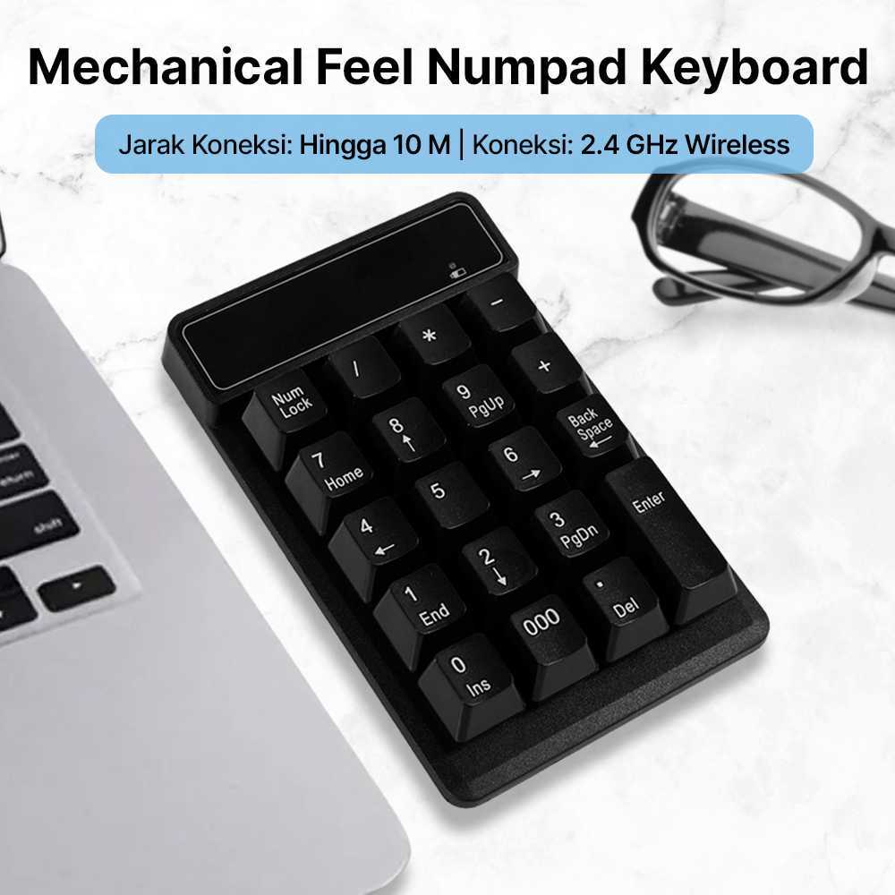 Jual Etmakit 525 Mechanical Feel Numpad Keypad Keyboard Numeric Wireless 2.4 GHz | Shopee Indonesia