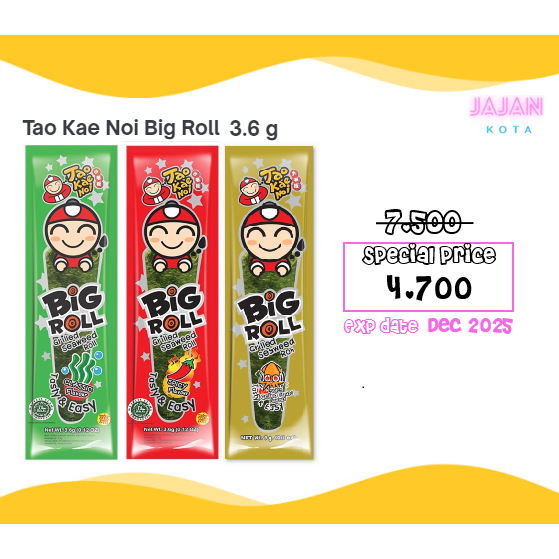 Jual Tao Kae Noi Big Roll Rumput Laut 3.6 gram | Shopee Indonesia