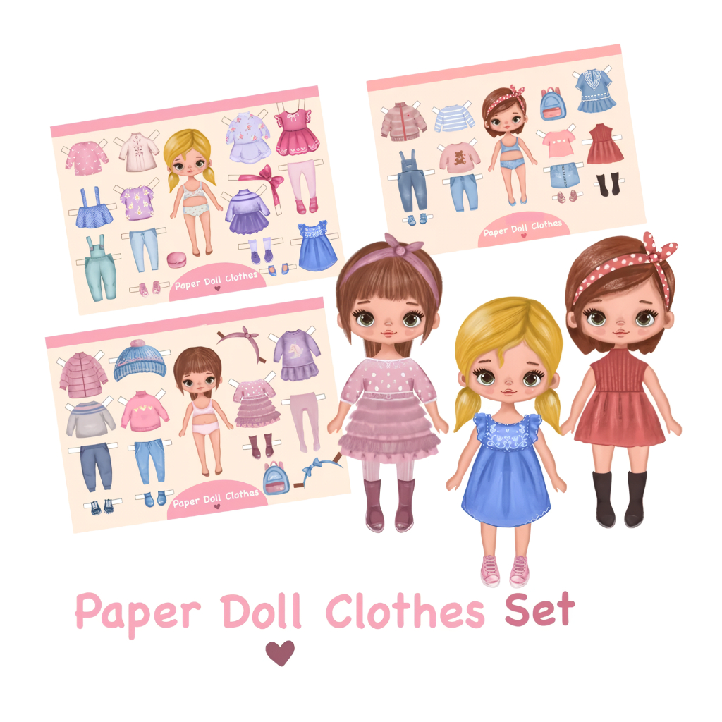 Jual Paper Doll Boneka Kertas Cute Girl Bongkar Pasang Belum Gunting ...