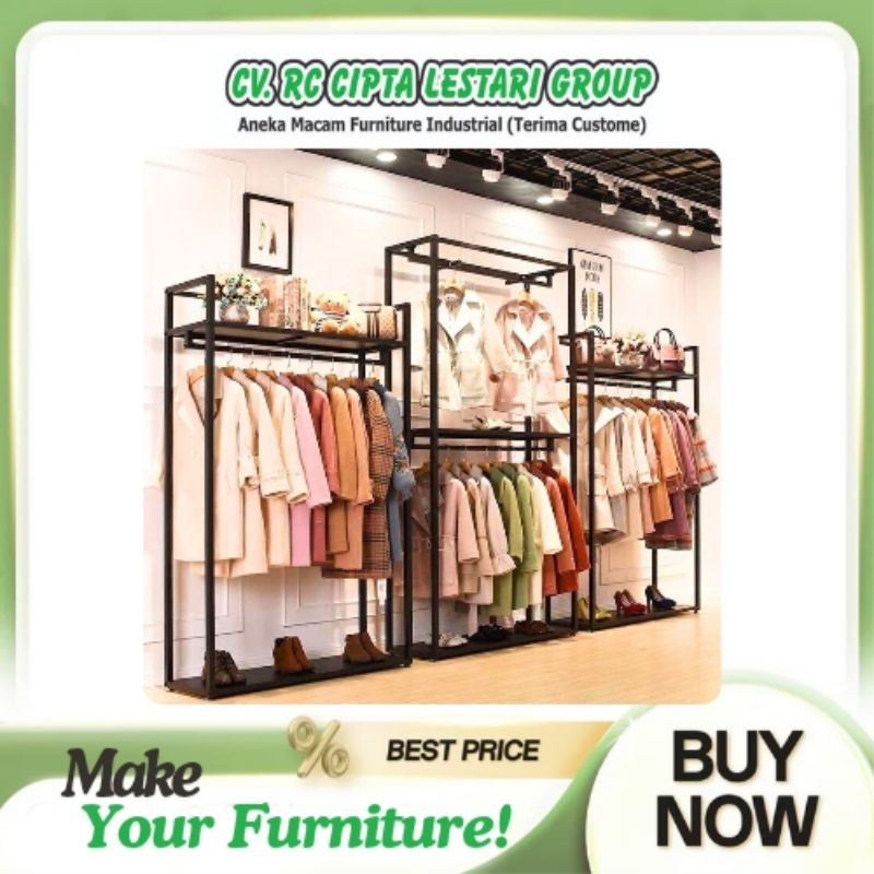Jual Rak Butik Paket Showcase Toko 3 Unit Rak Display | Shopee Indonesia