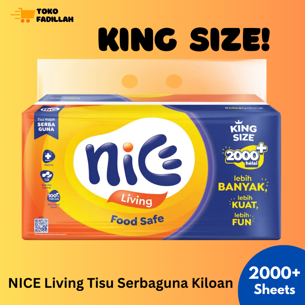 Jual Nice Living Facial Tissue 1000gr isi 2000+ Sheets [KING SIZE ...
