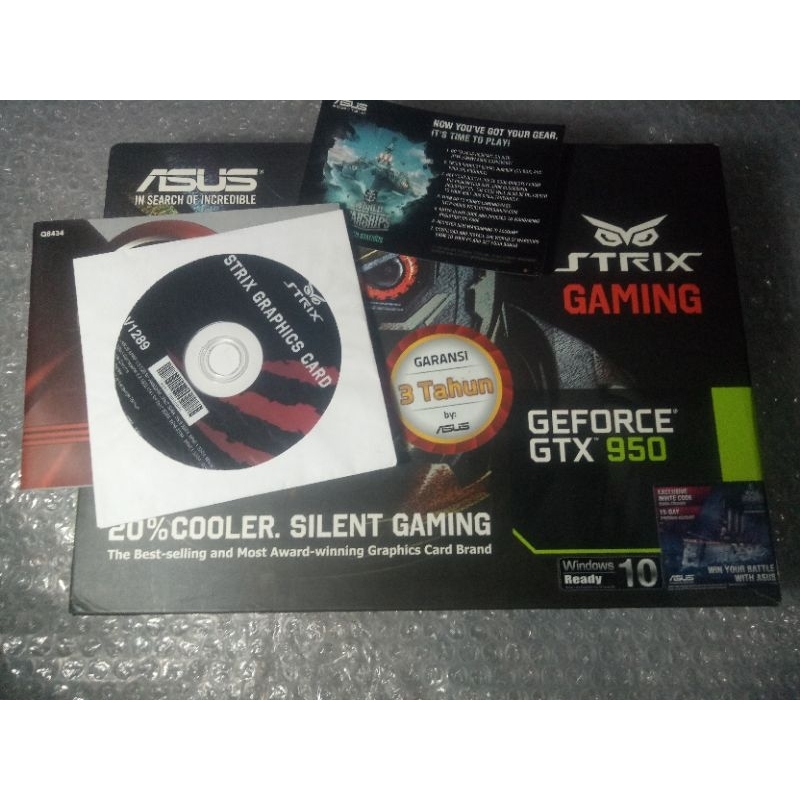 Jual Vga ASUS STRIX GTX 950 OC 2GB GDDR5 128Bit DX12.1 Fullset | Shopee ...