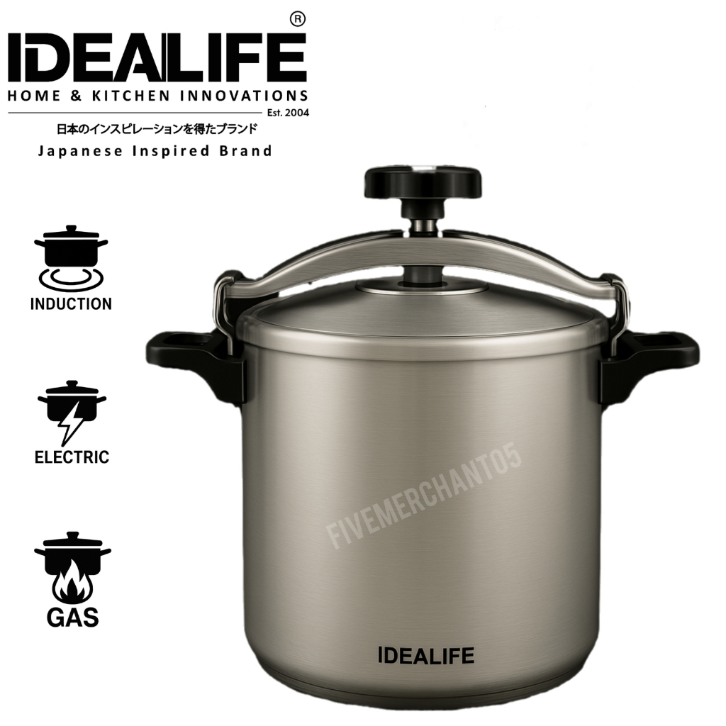 Jual Panci Presto Idealife PC 1201 12 Liter Induksi Gas Listrik Pressure Cooker Alumunium High ...