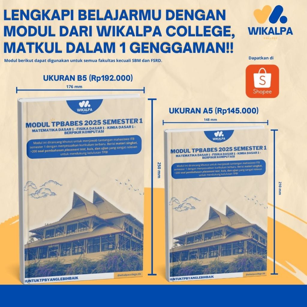 Jual Modul Materi dan Latihan Soal TPB Wikalpa College Untuk TPB 25 (B5 ...