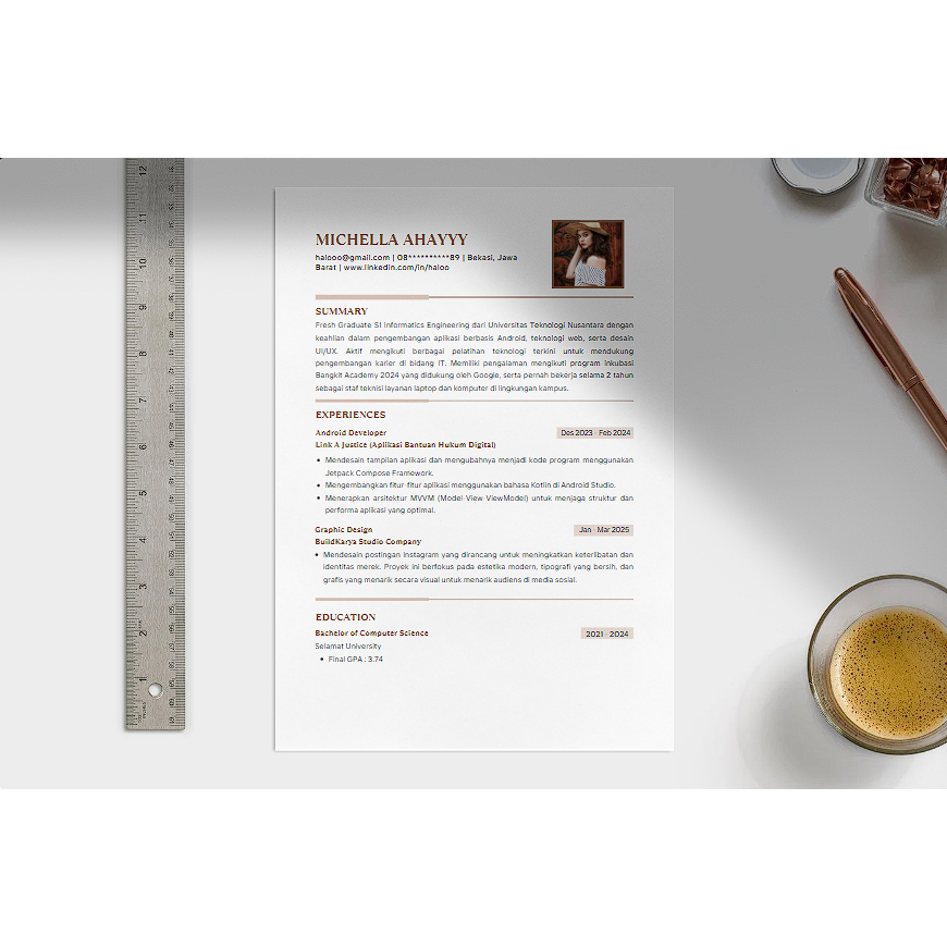 Jual [Template CV / Resume – Desain Profesional, ATS-Friendly, Mudah ...