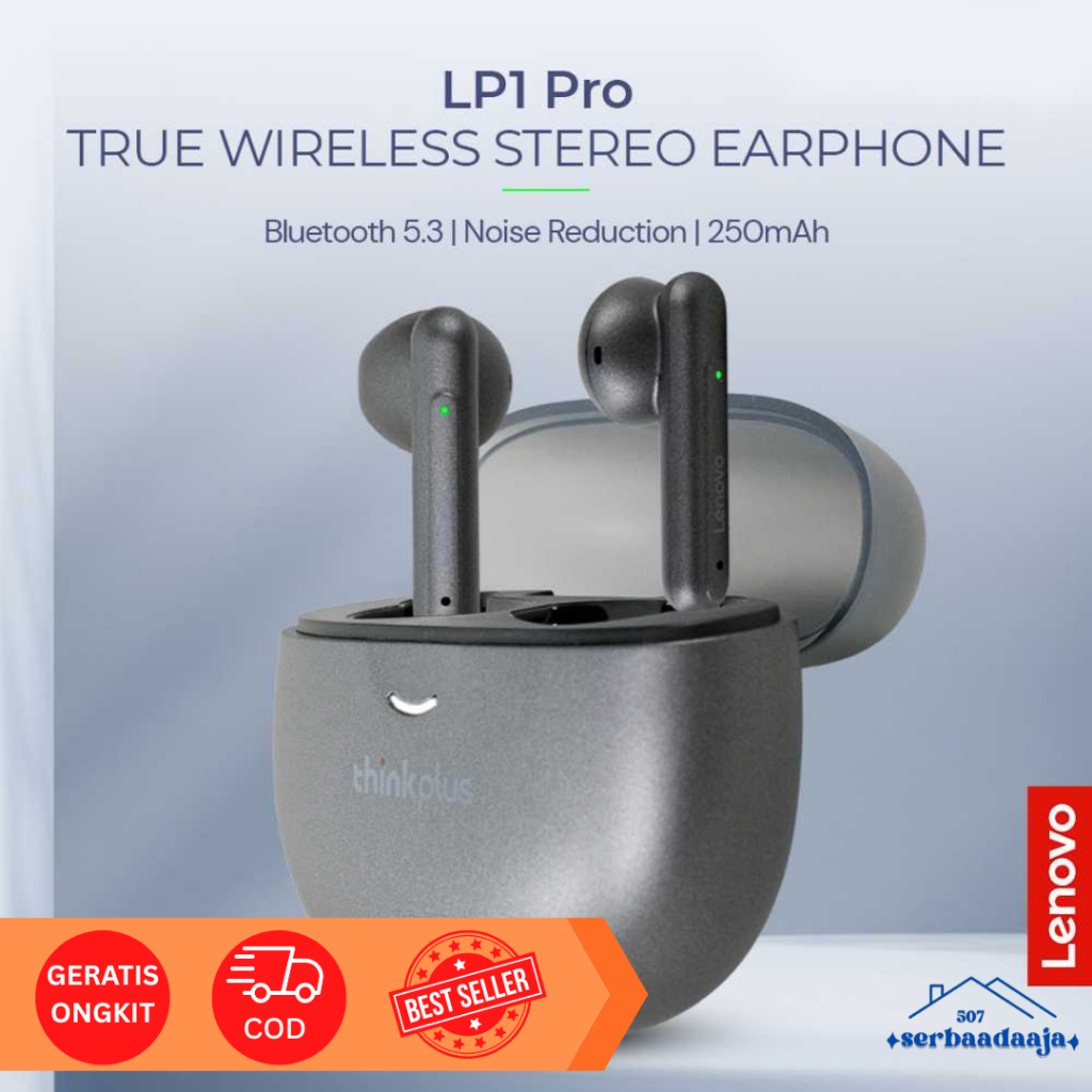 Jual Lenovo Thinkplus Earphone Bluetooth 5.3 TWS Earbuds Noise Reduction - LP1 PRO | Shopee ...