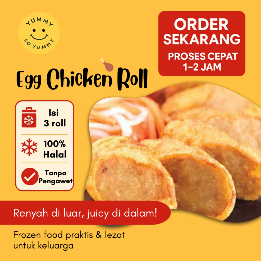 Jual Makanan Beku Frozen Jumbo Egg Chicken Roll Bento Hokben Ayam ...