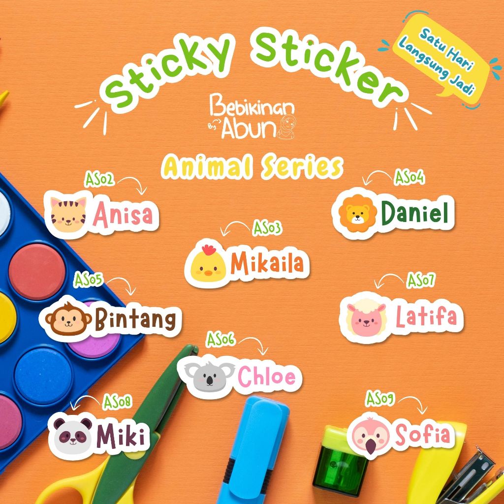 Jual Sticker Nama Custom| Sticker Label Nama | Sticker Anti Air ...