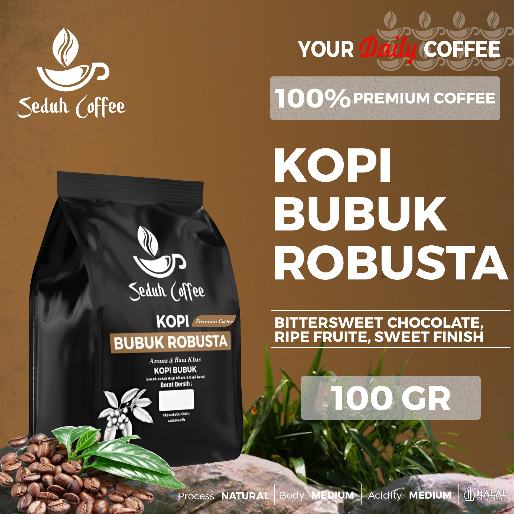 Jual Seduh Coffee Kopi Bubuk Robusta 100gr | Shopee Indonesia