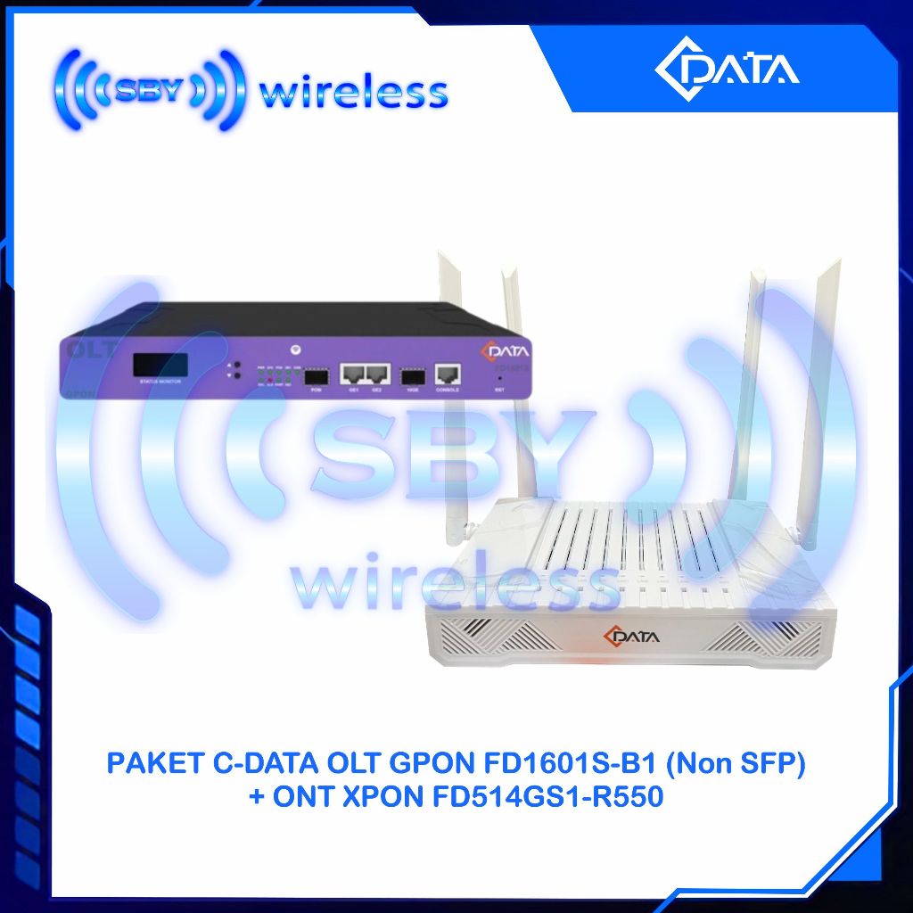 Jual Paket C-data FD1601S-B1 OLT GPON (Non SFP) With FD514GS1-R550 ONT ONU XPON Cdata (OLT 1PON ...