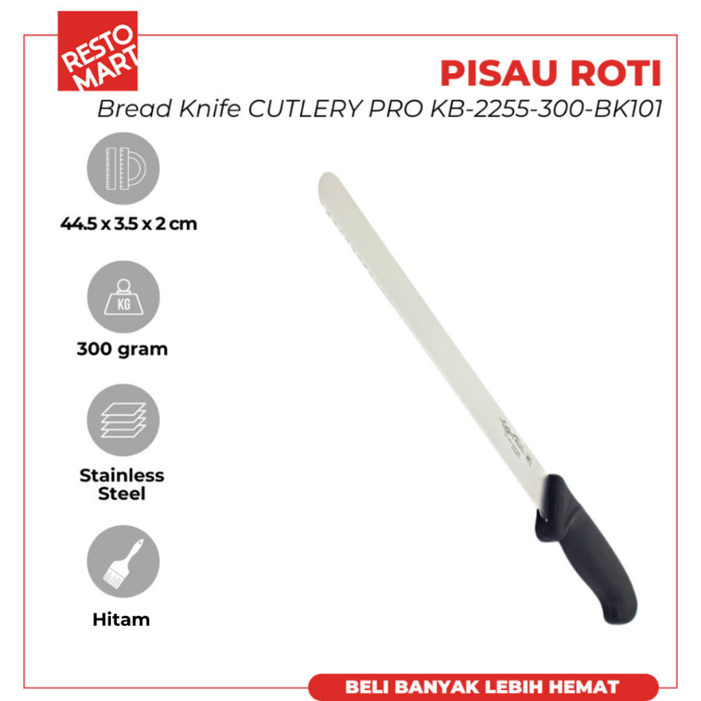 Jual Bread Knife 12" / Pisau Roti 30.5 cm CUTLERY PRO KB 2255 300 BK101 ...