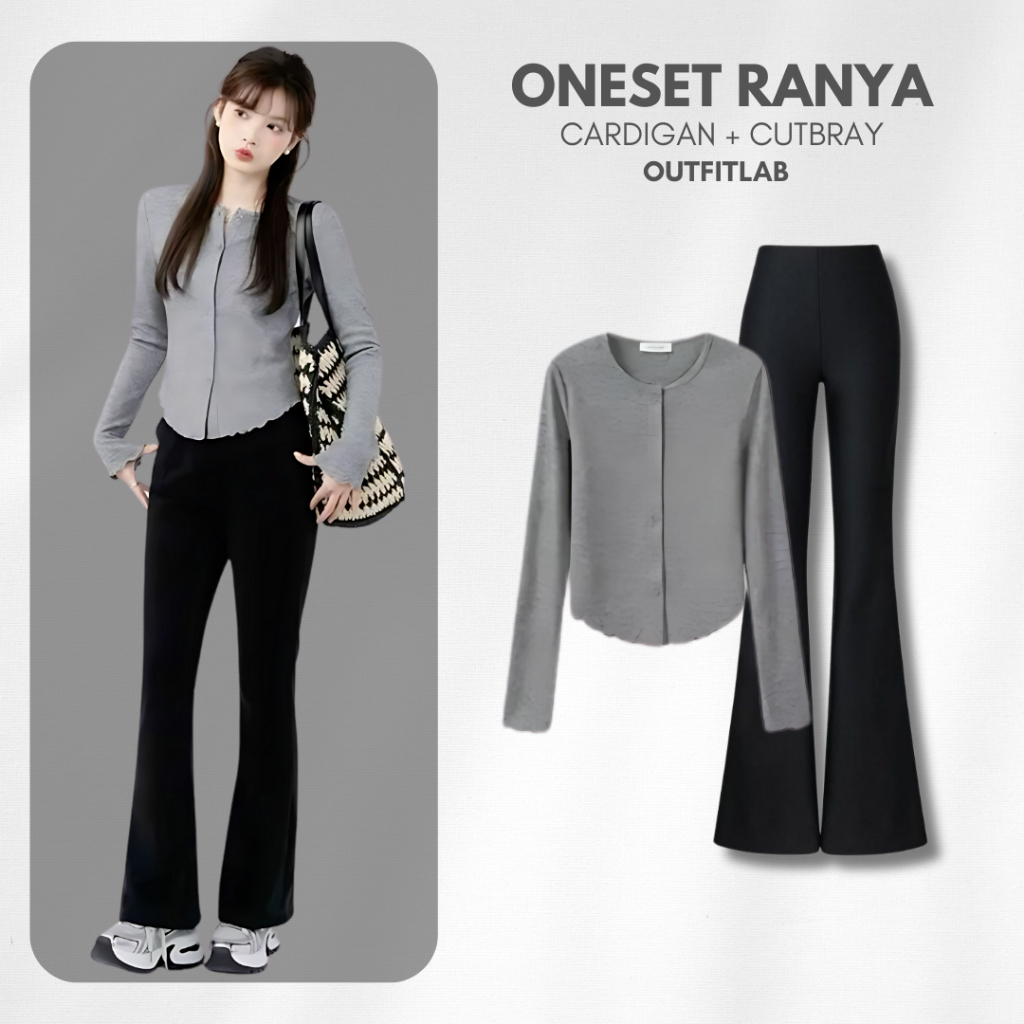Jual Outfit Set Ranya Setelan Hangout ( Cardigan + Cutbray ) One Set ...