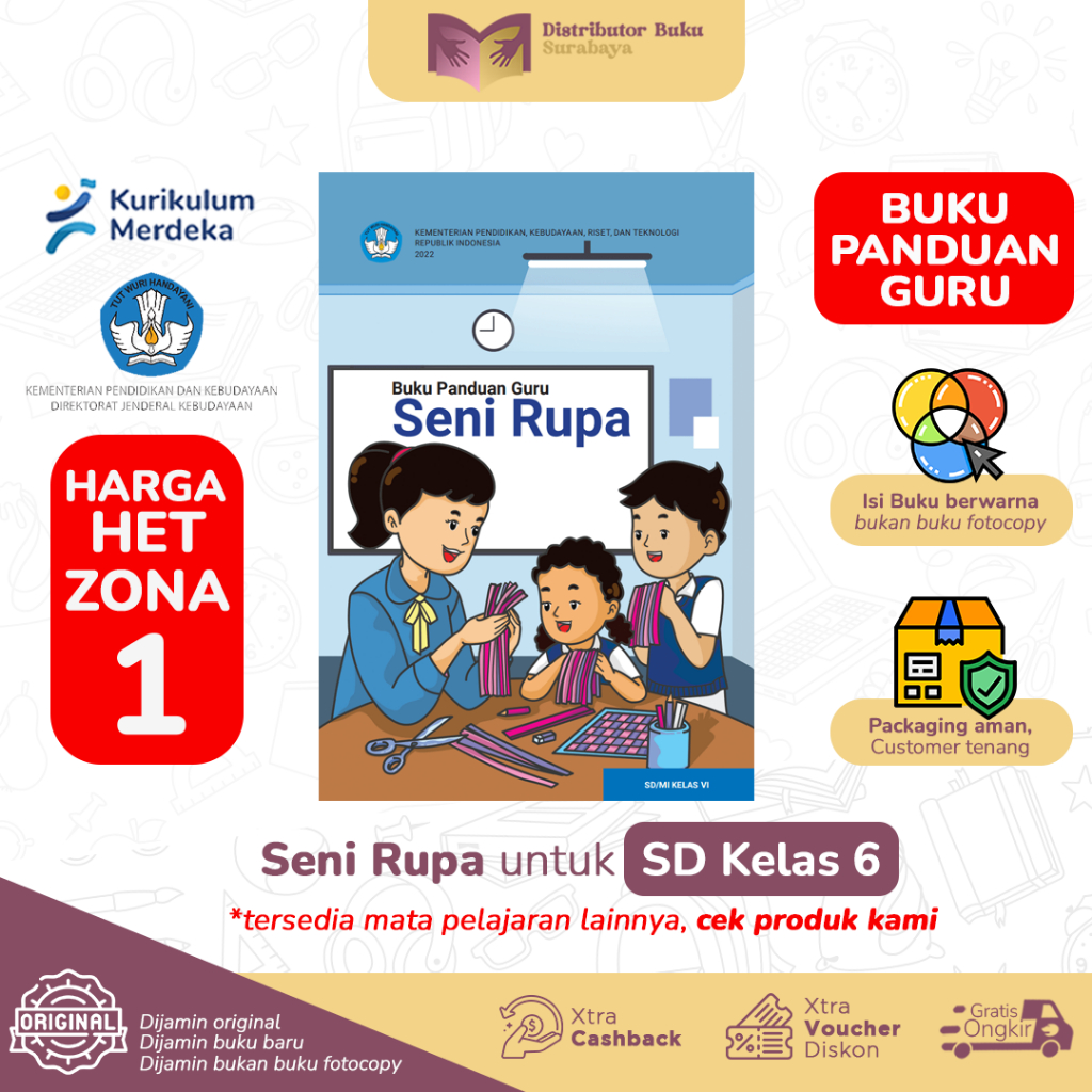 Jual Buku Panduan Guru Seni Rupa Kelas 6 SD - Kurikulum Merdeka ...